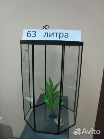 Новый гранёный аквариум 63л